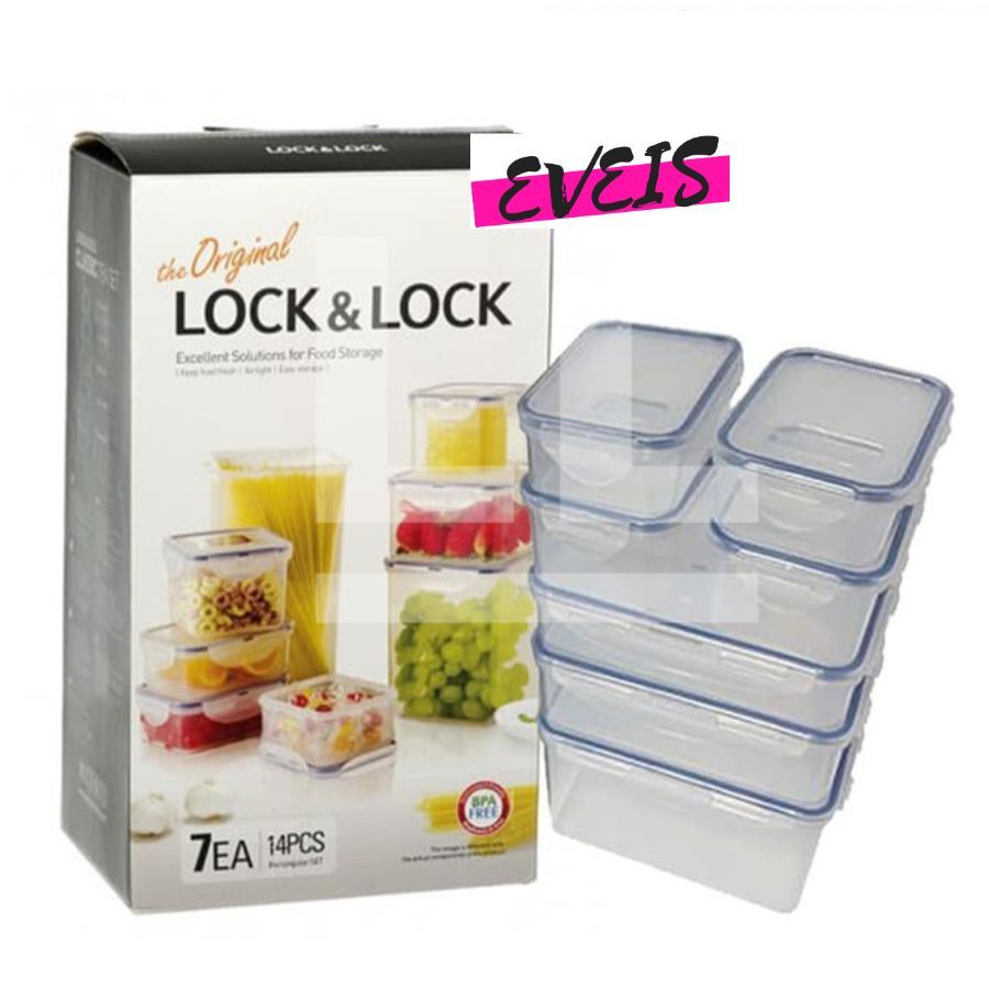 Jual Lock n Lock Special Gift Set Plastic Container 7 Pc (Tall / Short ...
