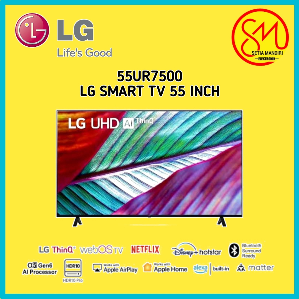 Jual LG 55UR7500 Smart TV LED 55 Inch UHD 4K UR7500PSC AI ThinQ DVB-T2 WiFi 55UR7500PSC | Shopee ...
