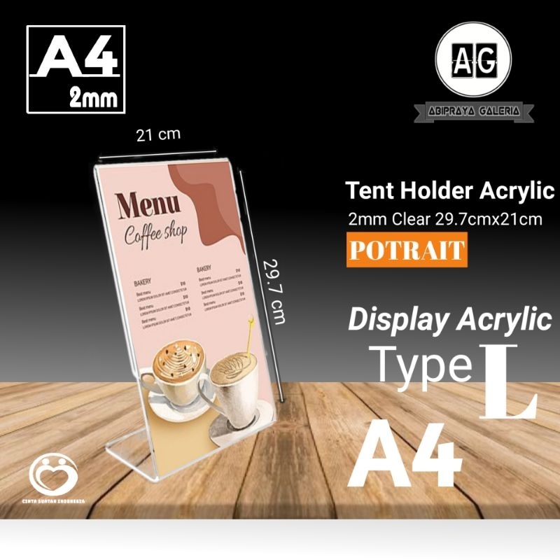 Jual TENT HOLDER ACRYLIC / DISPLAY BROSUR AKRILIK / NAME CARD AKRILIK ...
