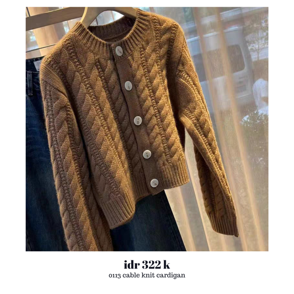 Jual Baju cable knit cardigan wanita Korean style atasan top outer ...