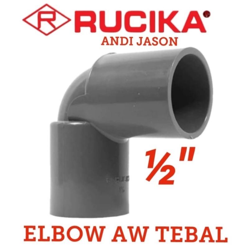 Jual 1 KOTAK 225 PCS ELBOW RUCIKA PVC 1/2 INCI AW TEBAL KNEE AW 1/2 ...