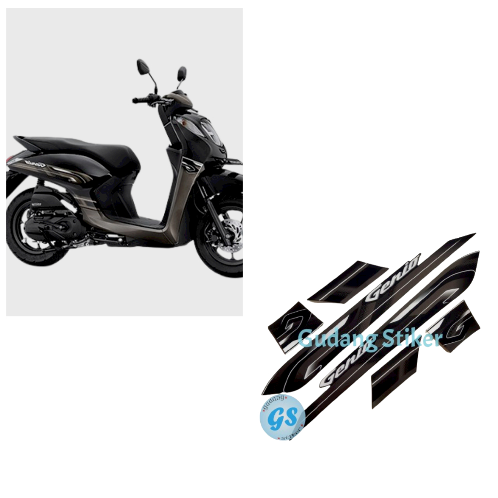 Jual STIKER STRIPING LIS LES BODY MOTOR HONDA GENIO 110 2022 CBS HITAM ...
