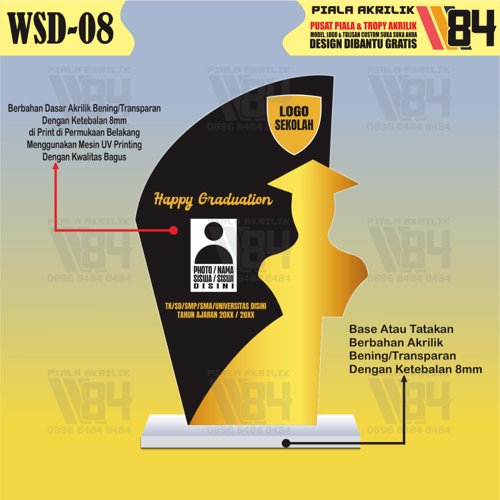 Jual Plakat Wisuda, Piala Wisuda, Piagam Wisuda, Medali Wisuda, Plakat ...
