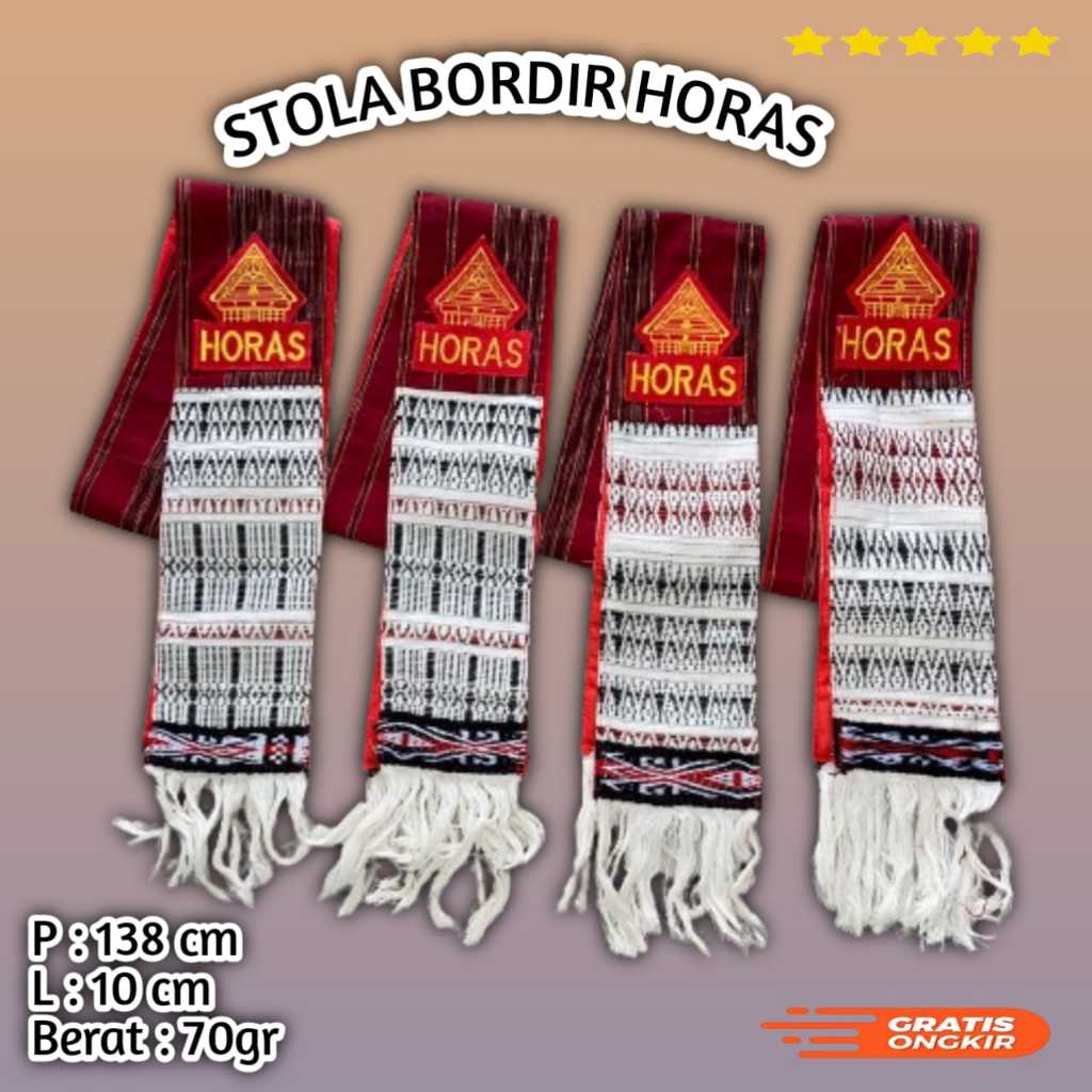 Jual Stola Syal Tenun / Bordir Horas / Ulos Ragi Hidup / R O | Shopee ...
