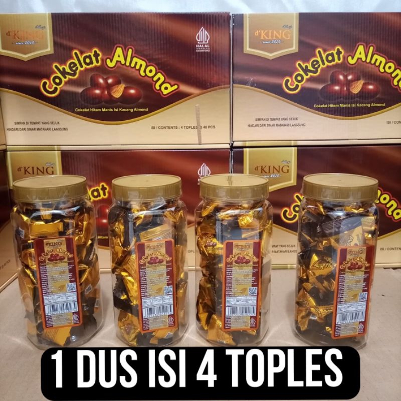 Jual 1 Dus 4 Toples Coklat Almond d'KING / coklat almond | Shopee Indonesia