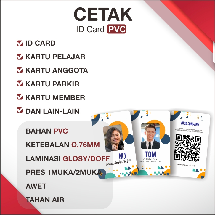 Jual CETAK KARTU ID CARD/PVC CARD | Shopee Indonesia