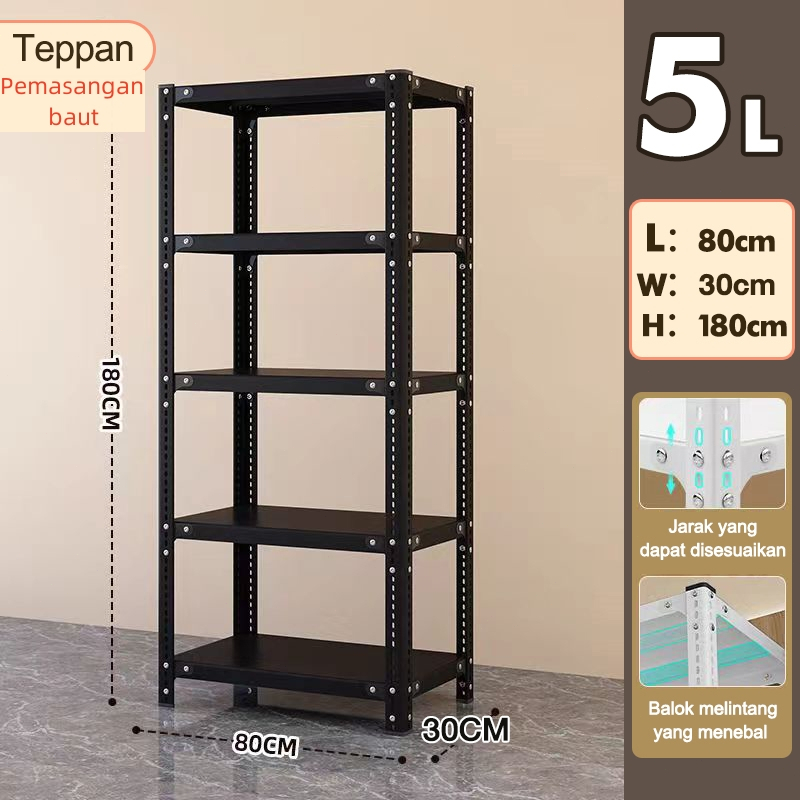 Jual Rak besi susun serbaguna 6 susun siku Rak dapur 5 susun besi 120* ...