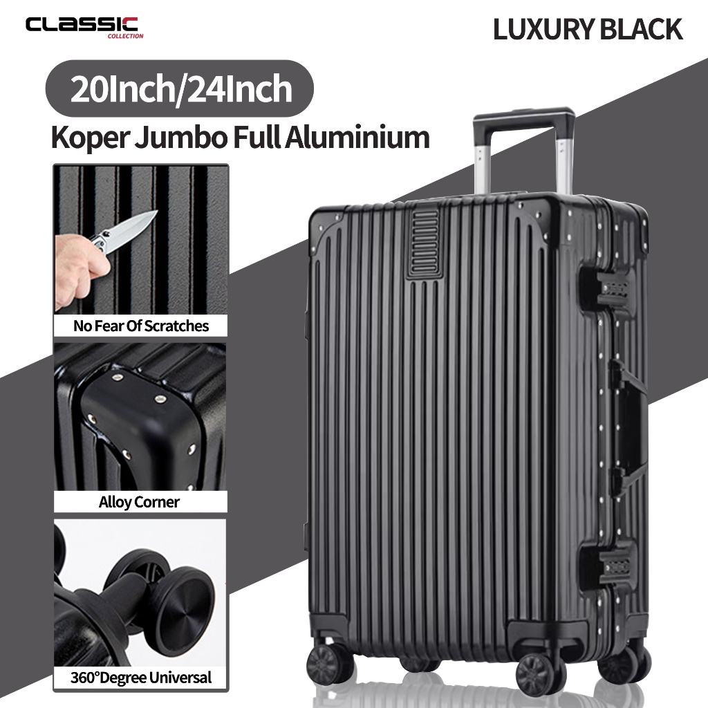 Jual Koper Jumbo Full Aluminium 20Inch/24Inch-TSA Lock Suitcase Trunk ...