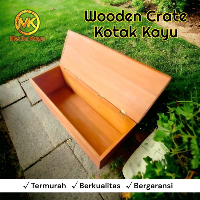Jual wooden box kotak kayu penyimpanan plus tutup peti kayu storage box ...