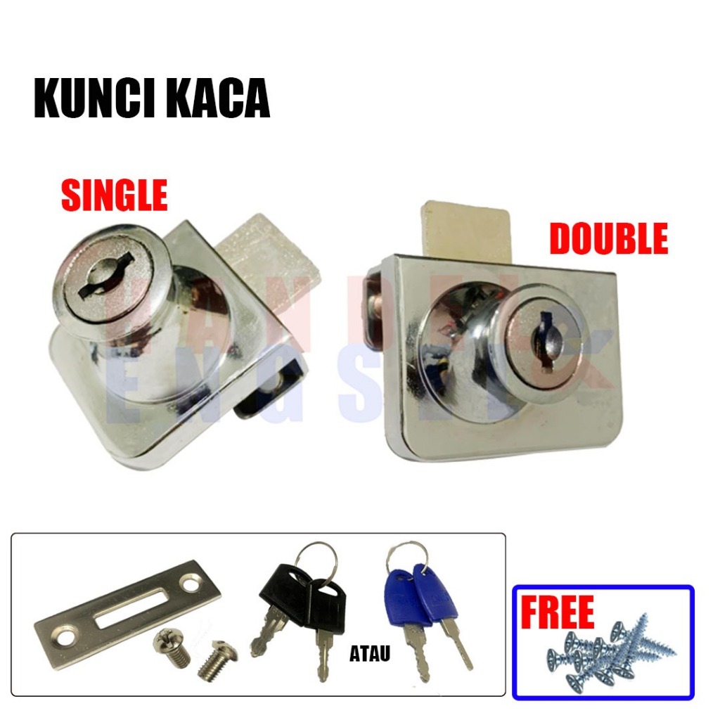 Jual Kunci Lemari Etalase Kaca Jepit 2 Daun Kaca Kunci Kaca Jepit Singel dan Double | Shopee ...