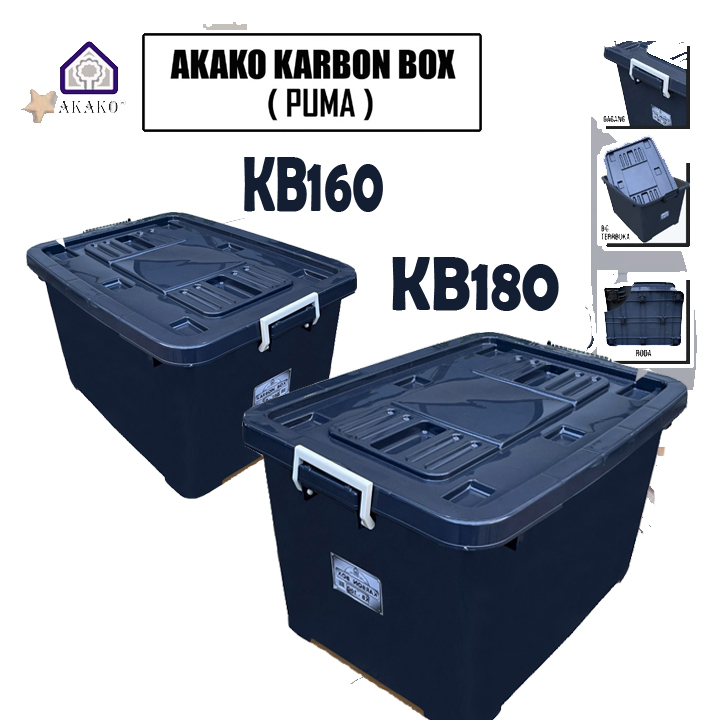 Jual Kontainer Box Plastik Container KARBON Box PUMA AKAKO Hitam Black ...