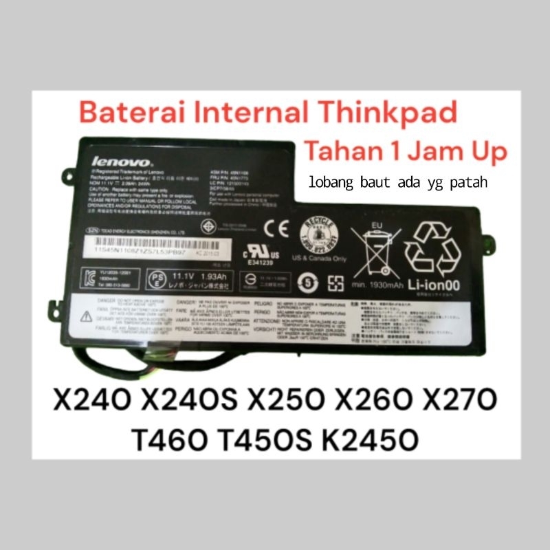 Jual Baterai Internal Original Laptop Thinkpad X240 X240S X250 X260 ...