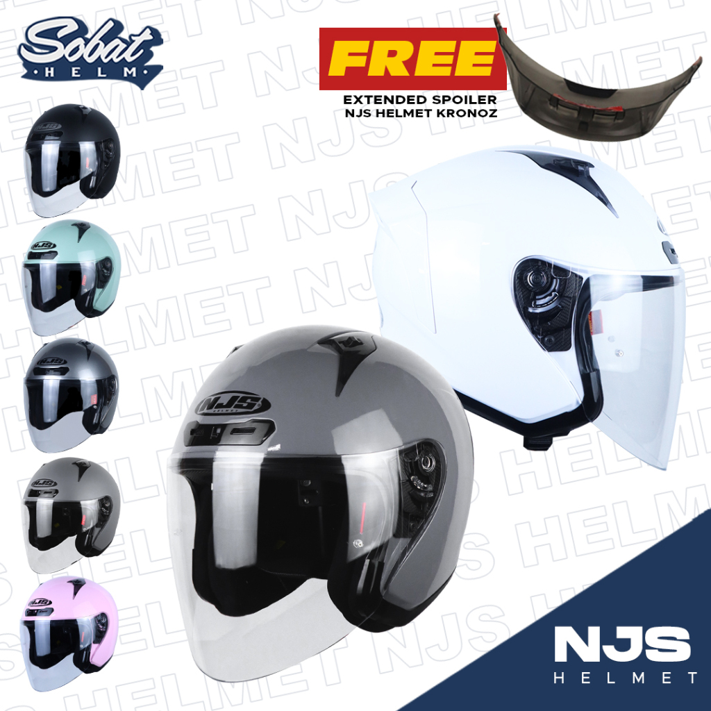 Jual Helm NJS Kronoz Solid Helm Half Face SNI | Shopee Indonesia
