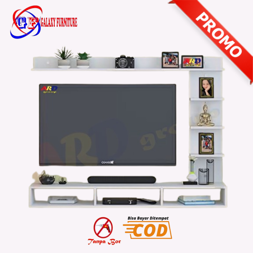 Jual (RTV 027) Rak TV Dinding Minimalis Gantung / Meja TV Tempel ...