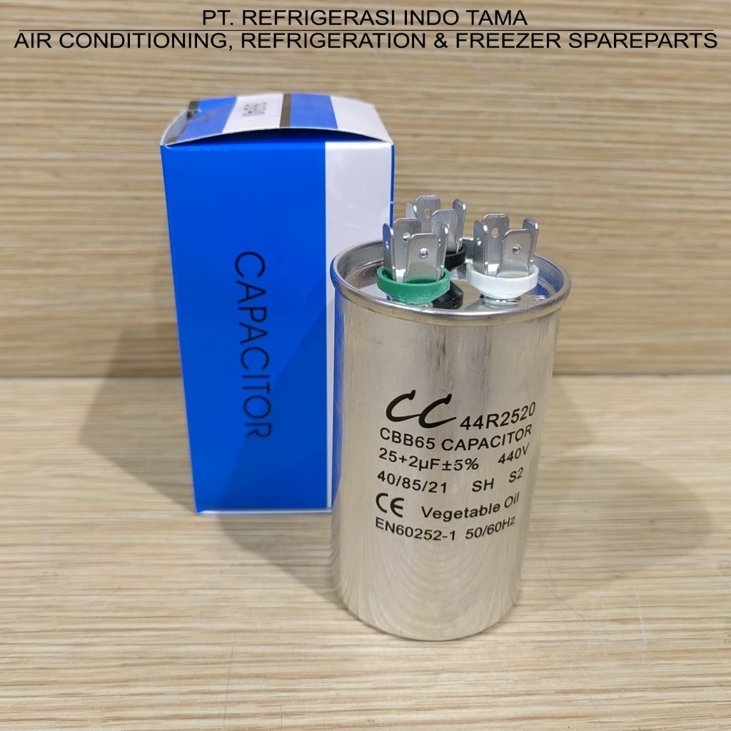 Jual Capacitor CC Round 25 + 2 UF - 440V Bulat | Shopee Indonesia
