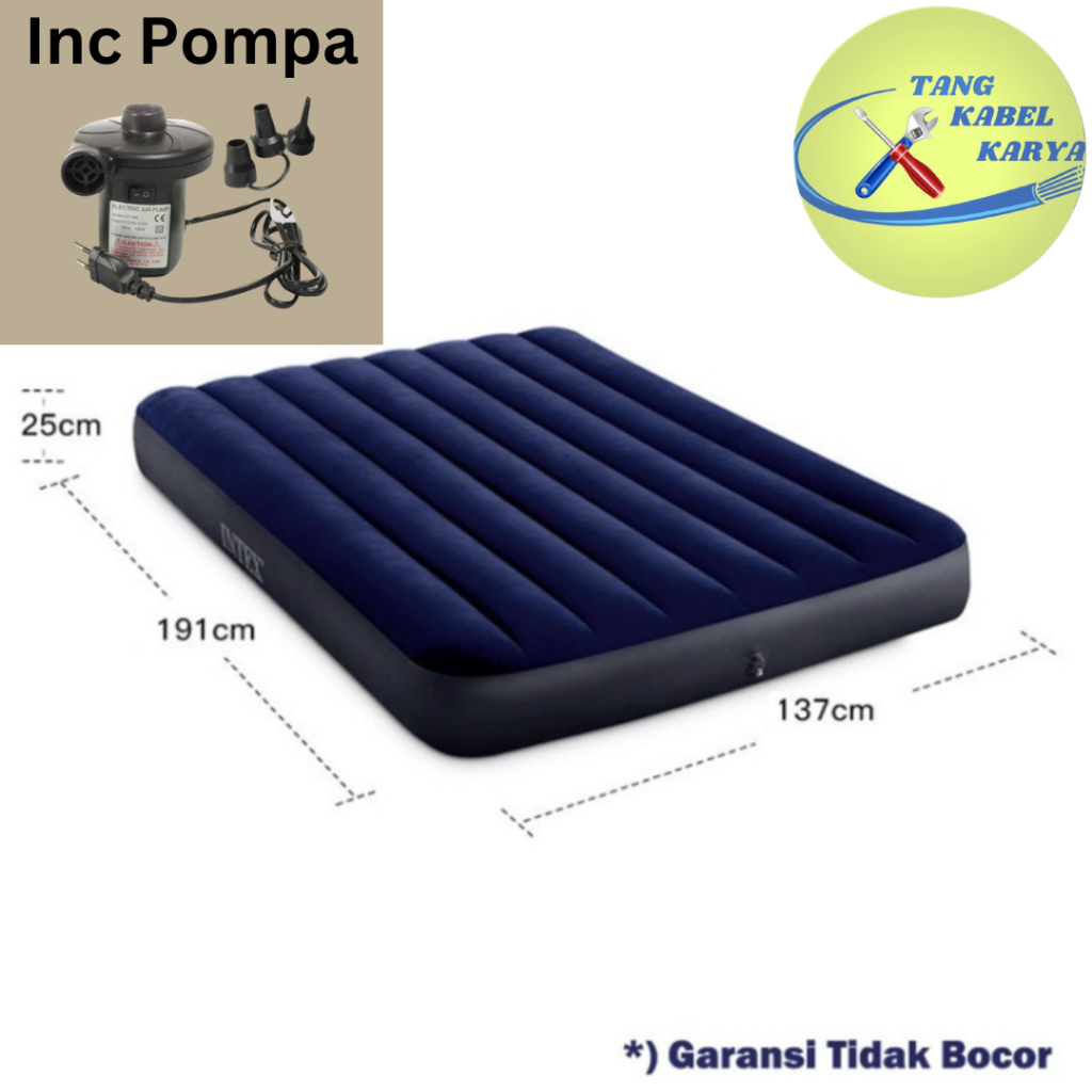Jual PAKET POMPA LISTRIK + KASUR ANGIN INTEX DOUBLE BED MATRAS 137 x ...