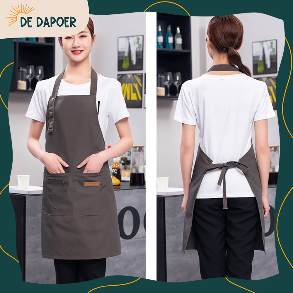 Jual Celemek Cafe Pelayan Barista Restoran Apron Masak Daput Bahan Kain ...