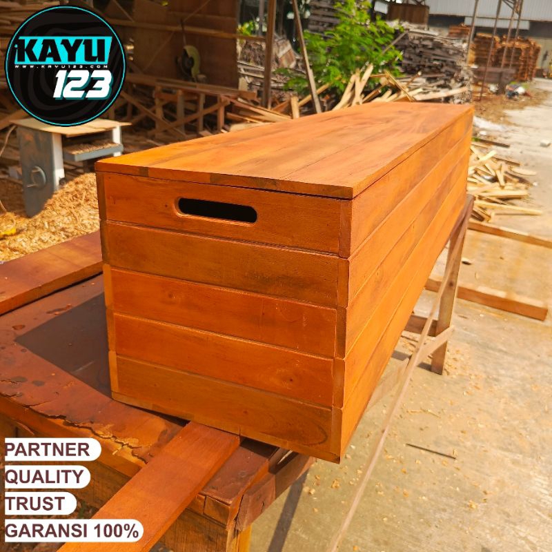 Jual Wooden Crate 140-170x40x40 cm Kotak Kayu Storage Box Kayu Tempat ...