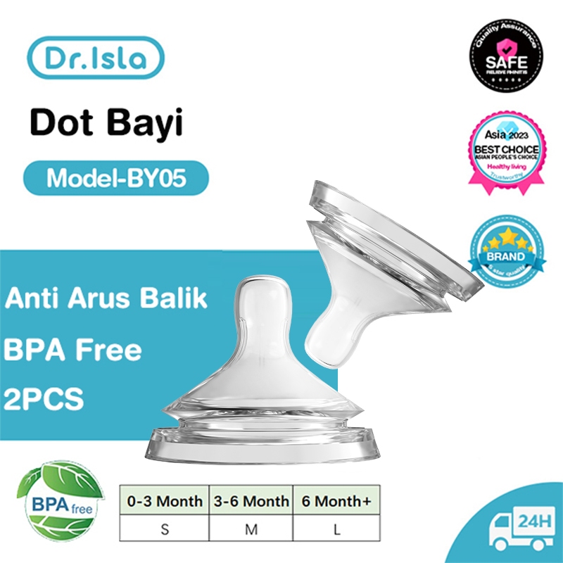 Jual Dr.isla Dot Bayi 2PCS Bayi Baru Lahir Soft Teat For Natural Wide ...