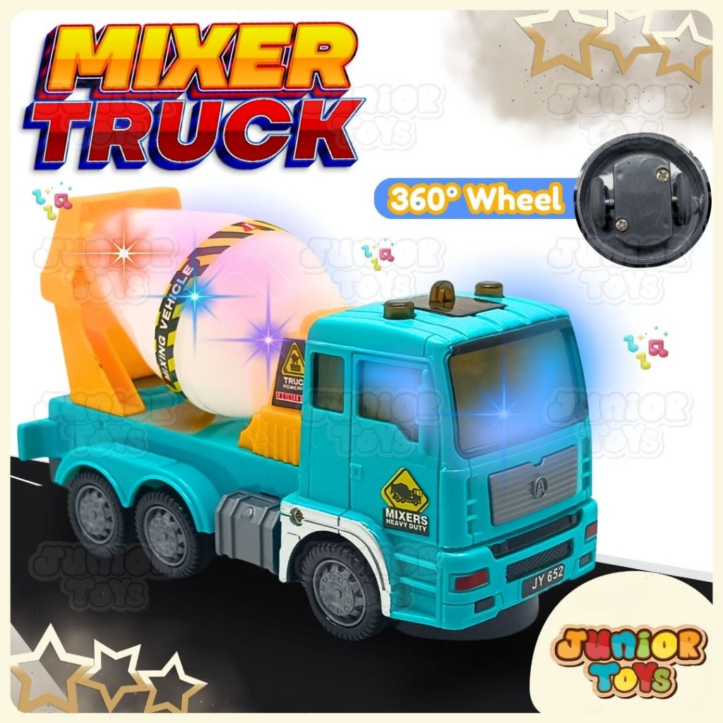 Jual Truk Molen Mobil Baterai Bunyi Suara Dan Nyala Lampu Mainan Anak ...