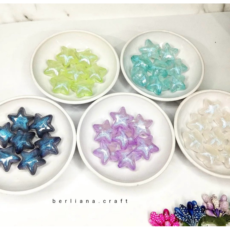Jual (5pcs) Manik Bintang Shimmer GID 19mm | Shopee Indonesia