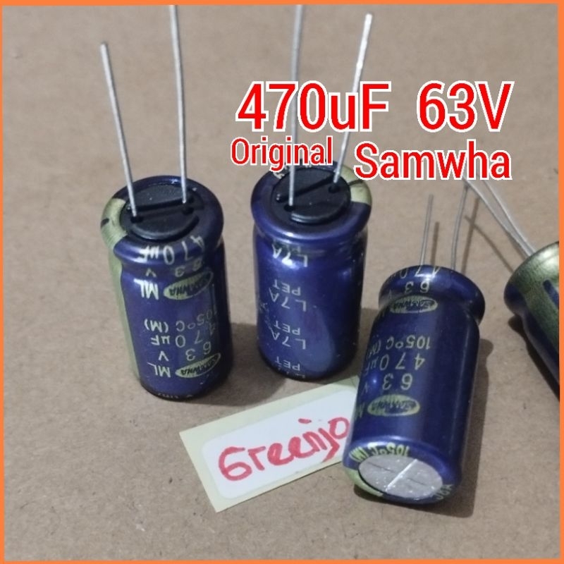 Jual Elco 470uF 63V Kapasitor Elko Ori Samwha | Shopee Indonesia