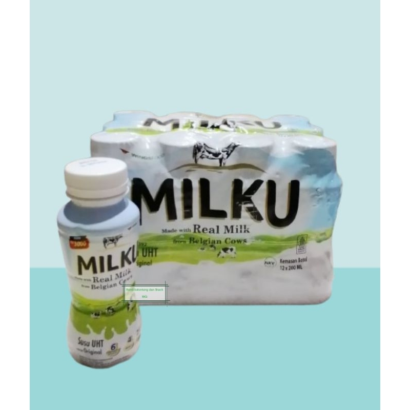 Jual MILKU SUSU UHT BOTOL 1DUS ISI 12 @200ML | Shopee Indonesia