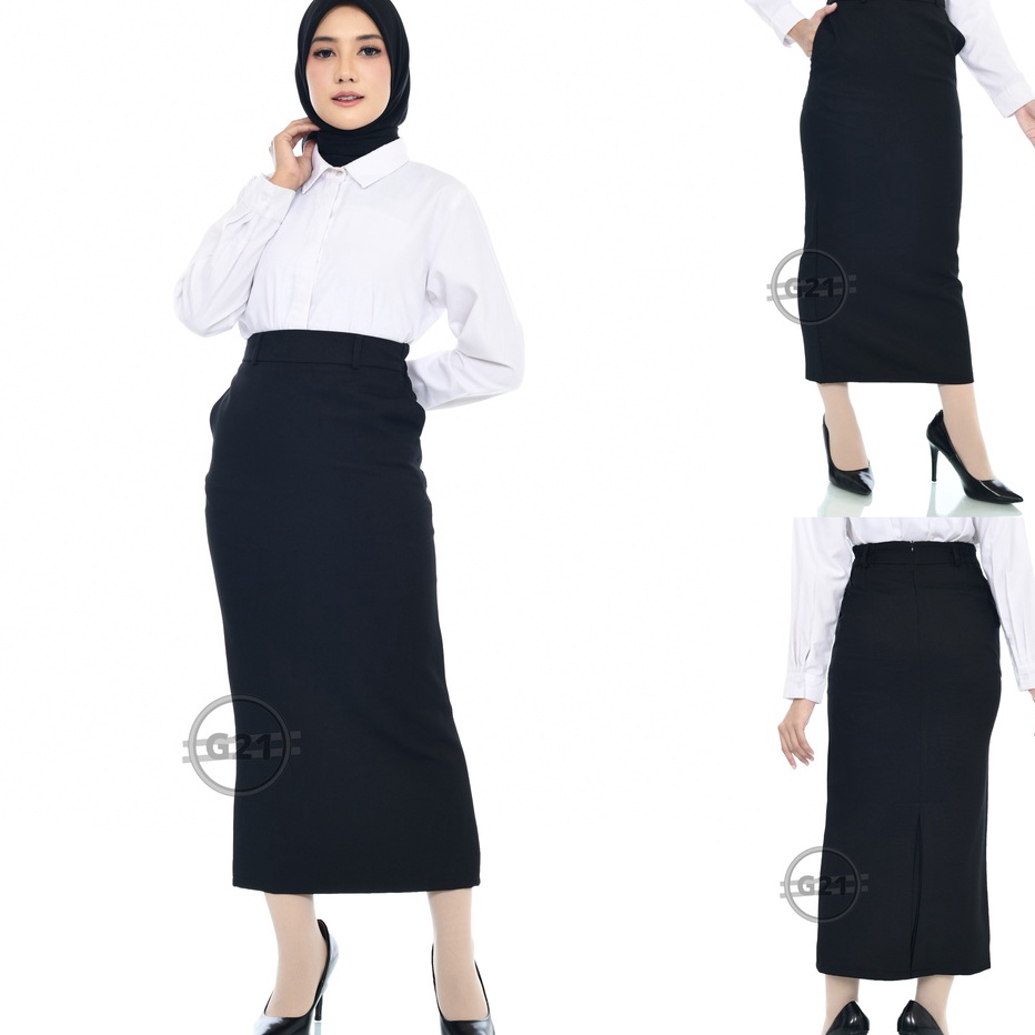 Jual Stok terbaru Rok Panjang Hitam Polos Model A line dan Span ...