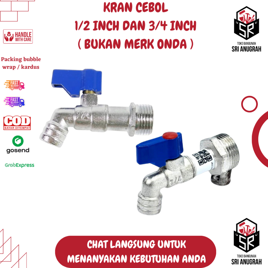 Jual Kran Tembok Cebol Babet Model Onda Body Panjang 1/2" 3/4" | Shopee ...