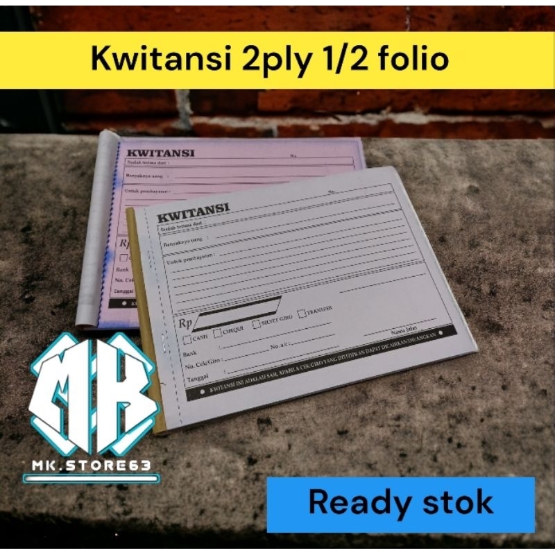 Jual KWITANSI BESAR | RECEIPT TANDA TERIMA 1/2 FOLIO 2 RANGKAP 2 PLY ...