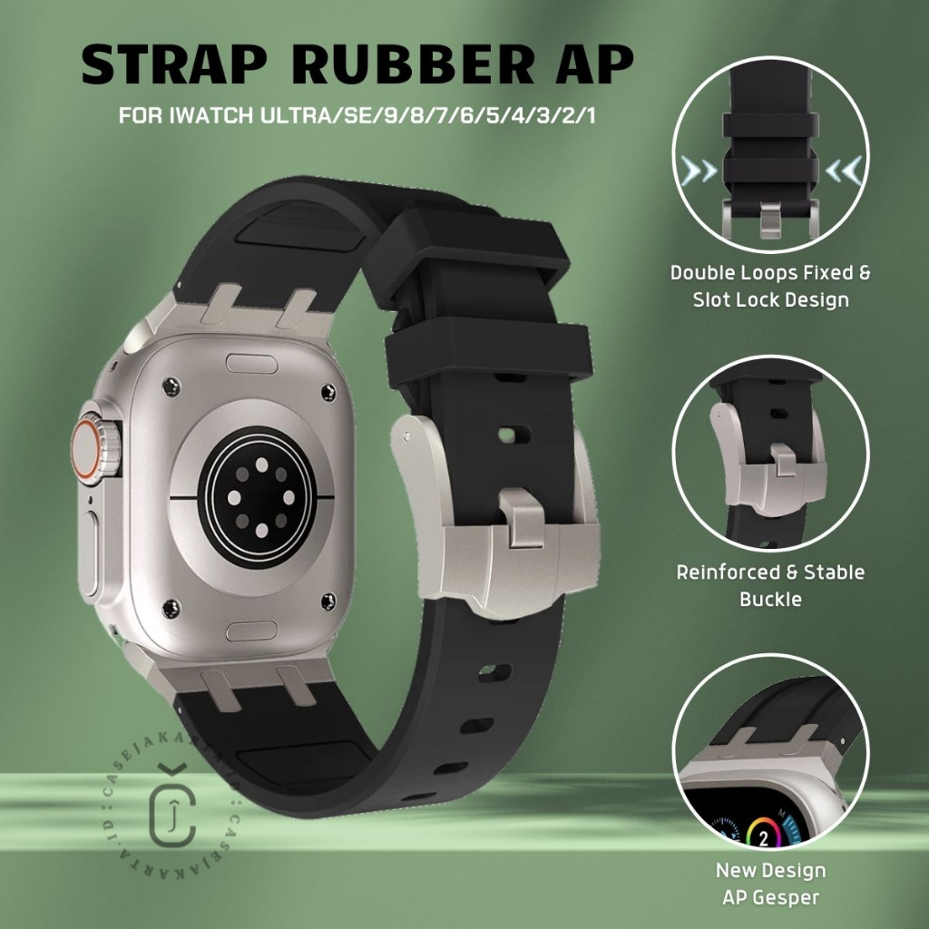 Jual ( TANPA JAM ) " Sport Band Rubber AP " Tali Strap Iwatch Anti Noda ...