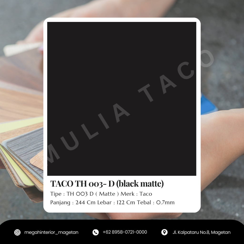 Jual Taco HPL TH 003-D (Black Matte) | Shopee Indonesia