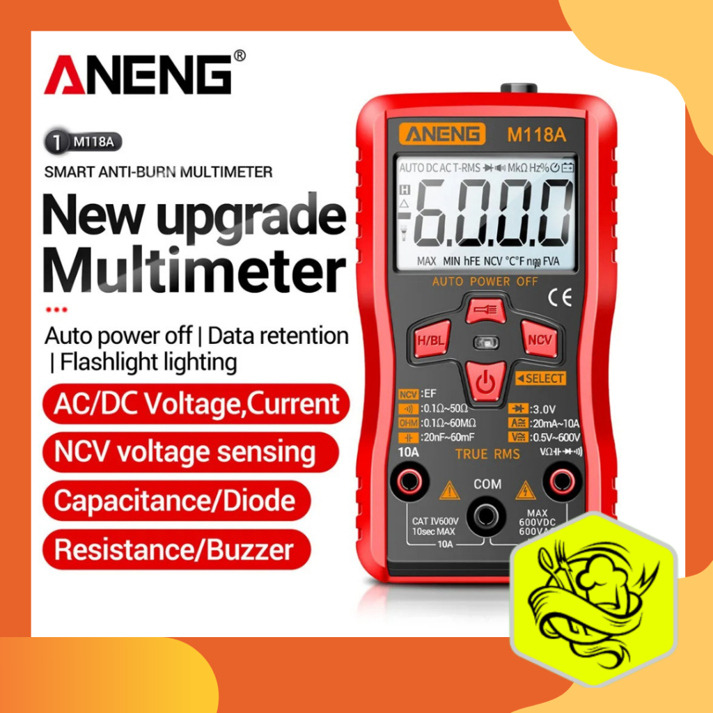 Jual ANENG Digital Multimeter Mini Voltage Tester True Rms - M118A ...