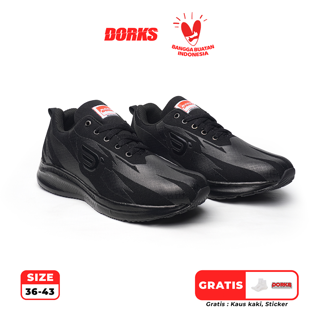 Jual Dorks - Running Fast Full Black Sepatu Sneakers Pria Wanita Sepatu ...