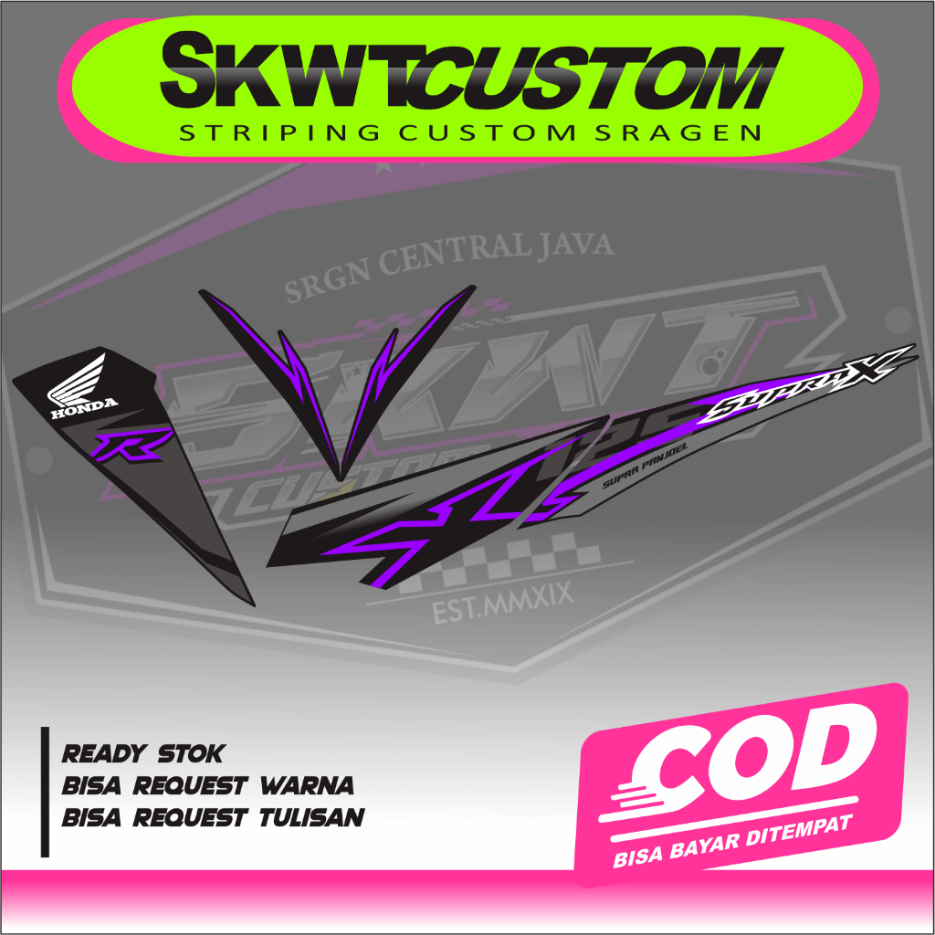 Jual STRIPING HONDA SUPRA X 125 BATMAN | Shopee Indonesia