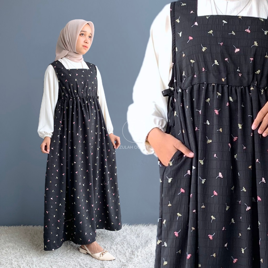 Jual ZLH (Part 3) Lula Oneset - Setelan Dress Overall Inner Outer ...