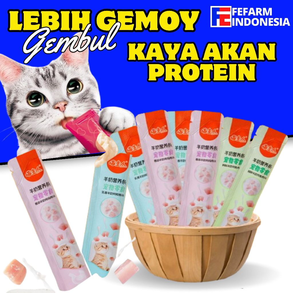 Jual Snack Hewan Peliharaan Cemilan Kucing 16gr/Strip Goat Milk Pet ...