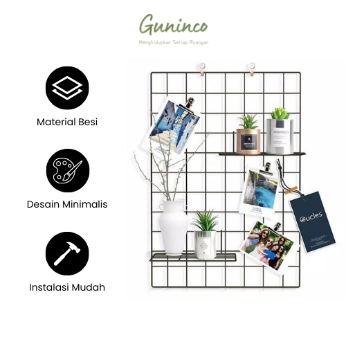 Jual LCI Hijang 35x52 Wall Grid Hiasan Dinding Hitam Putih Dekorasi ...