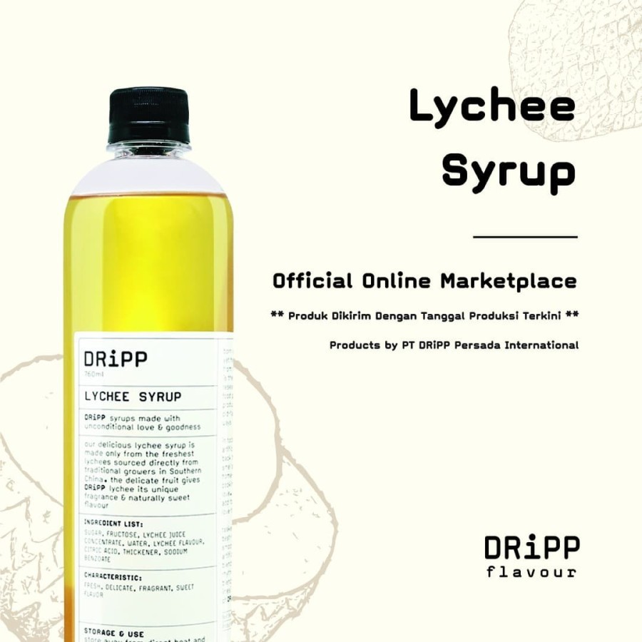 Jual DRiPP Lychee Flavour Syrup (Sirup Rasa Leci) | Shopee Indonesia