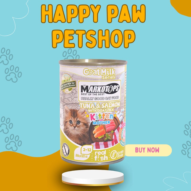 Jual Markotops Can Kitten Tuna and Salmon with Goat Milk 400 gram ...