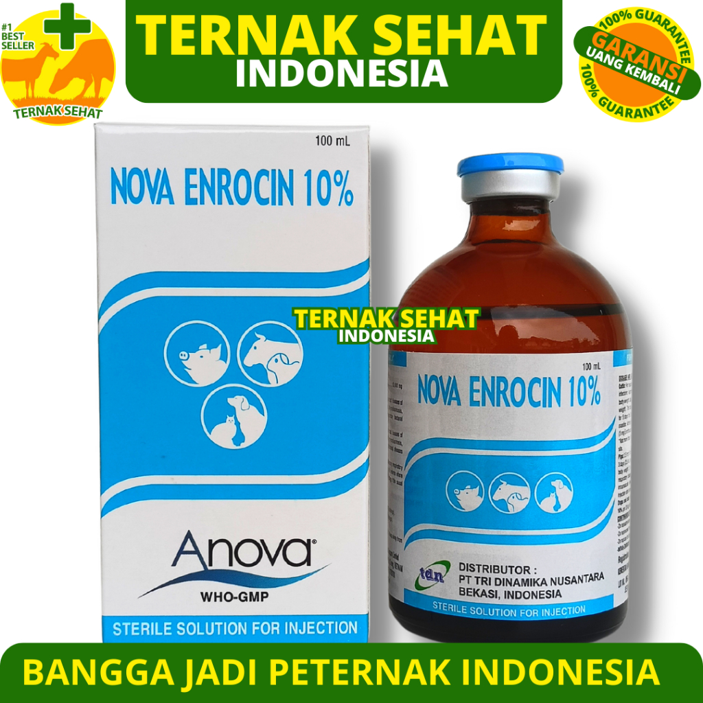 Jual NOVA ENROCIN 10% 100ML - Obat Antibiotik Pernafasan & Pencernaan ...