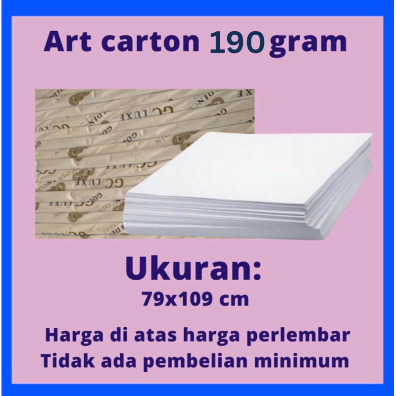 Jual Kertas Art Karton/ carton 190 gsm (isi 10 lembar) | Shopee Indonesia
