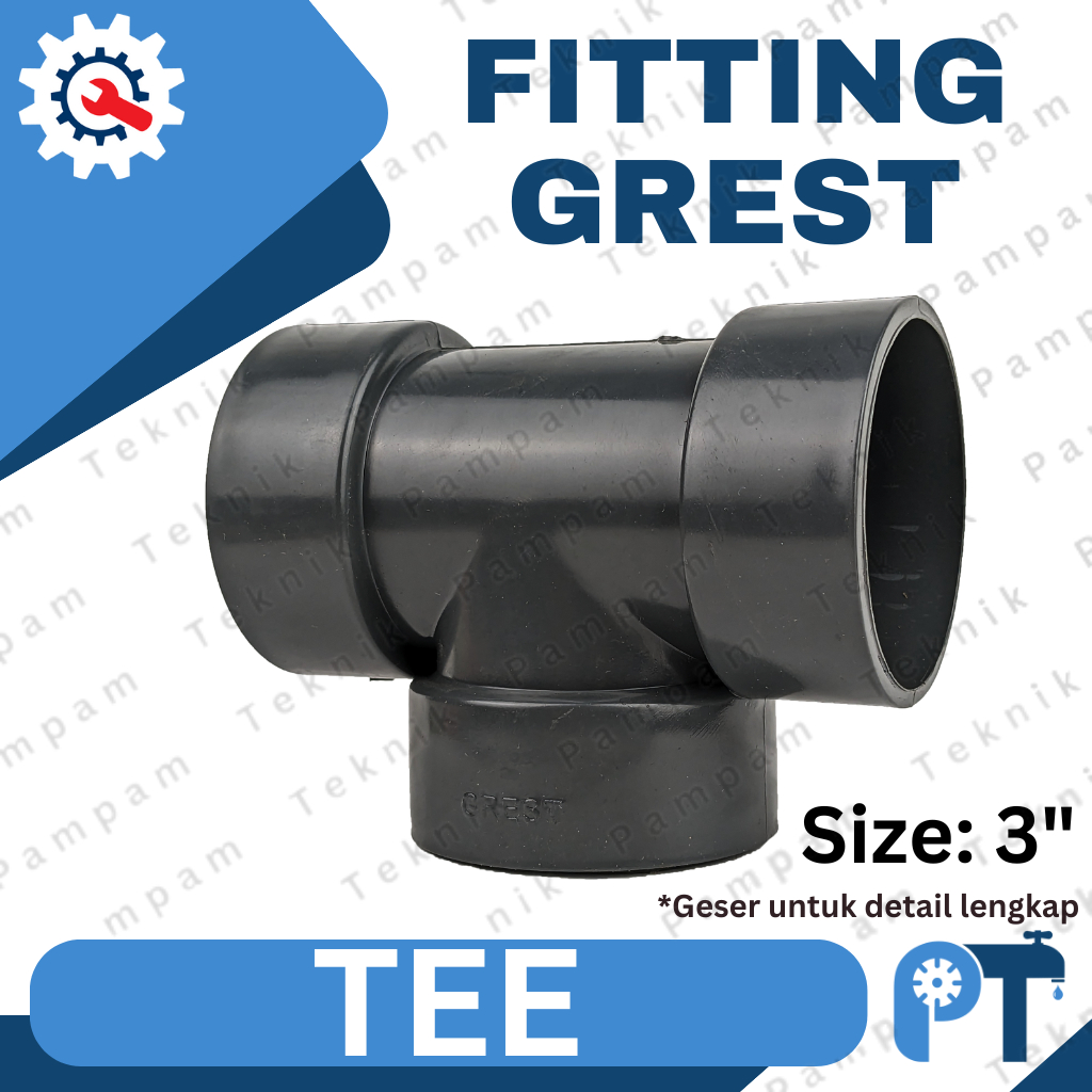 Jual Tee 3 inch Grest - T 3" Grest Te polos 3in sambungan pipa cabang 3 | Shopee Indonesia