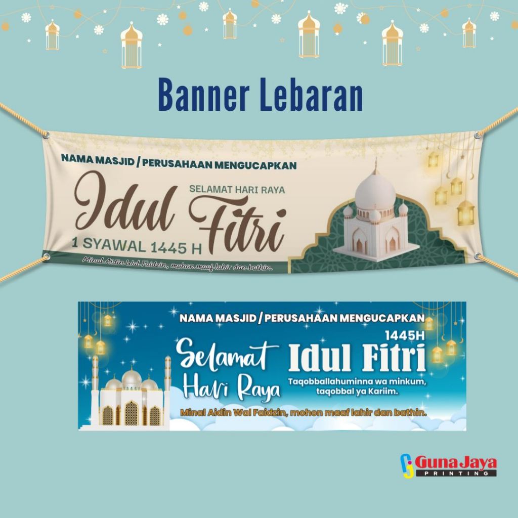Jual Sepanduk Banner IDUL FITRI- Free design Bahan flexi 280gr-Banner ...