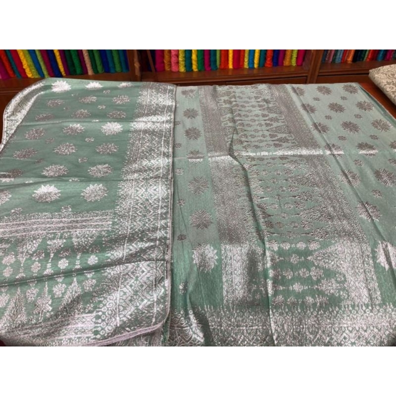 Jual Songket mesin Palembang cantik manis, benang gold & warna pastel ...