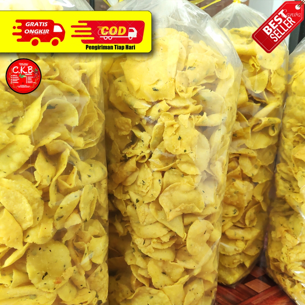 Jual Cemilanku - 1Kg Kecimpring Singkong Bawang Daun Rasa Asin Gurih ...