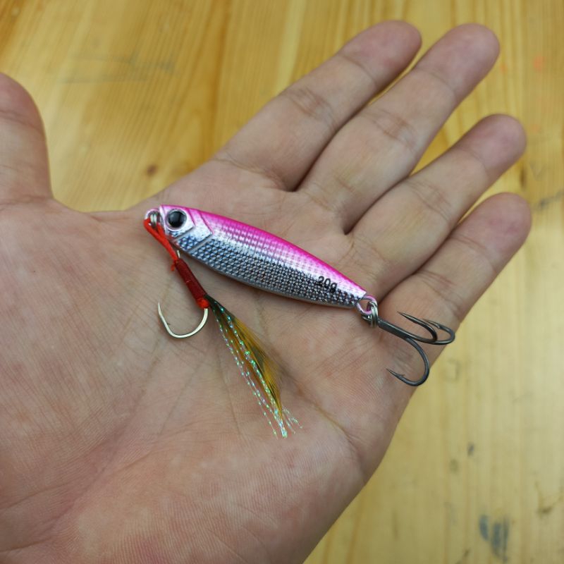 Jual metal jig mikro jig 10 gram 15 gram 20 gram lengkap dengan assist hook dan trebel hook ...