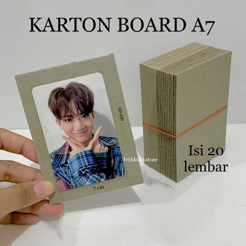 Jual [ ISI 20 lembar ] Karton Gray Board Packing Photocard 2mm A7 ...