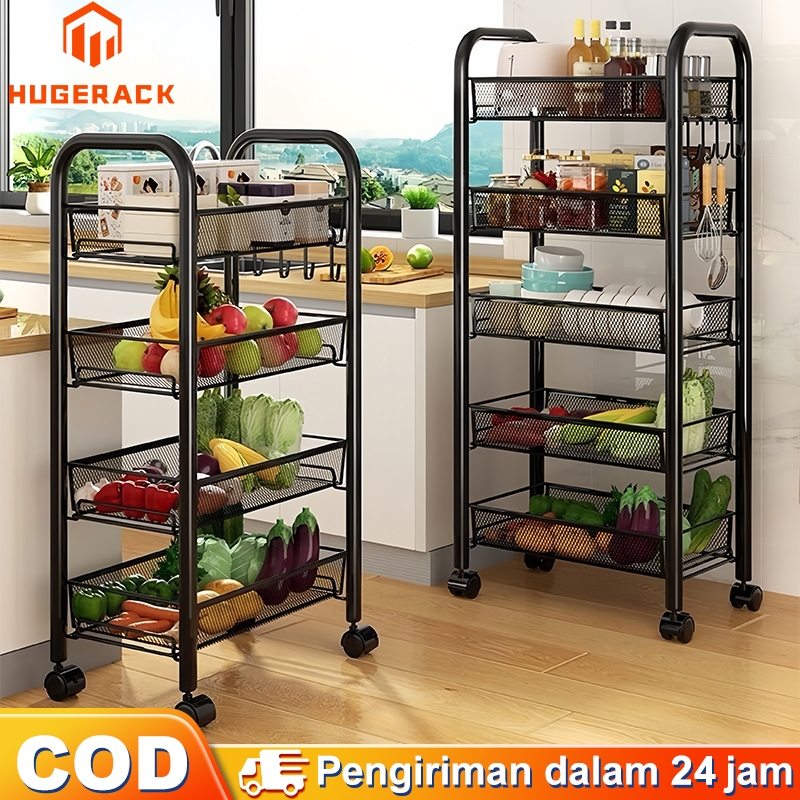 Jual Rak Lantai Beroda Rak Troli Salon Rak Ruang Tamu Bertingkat Rak ...