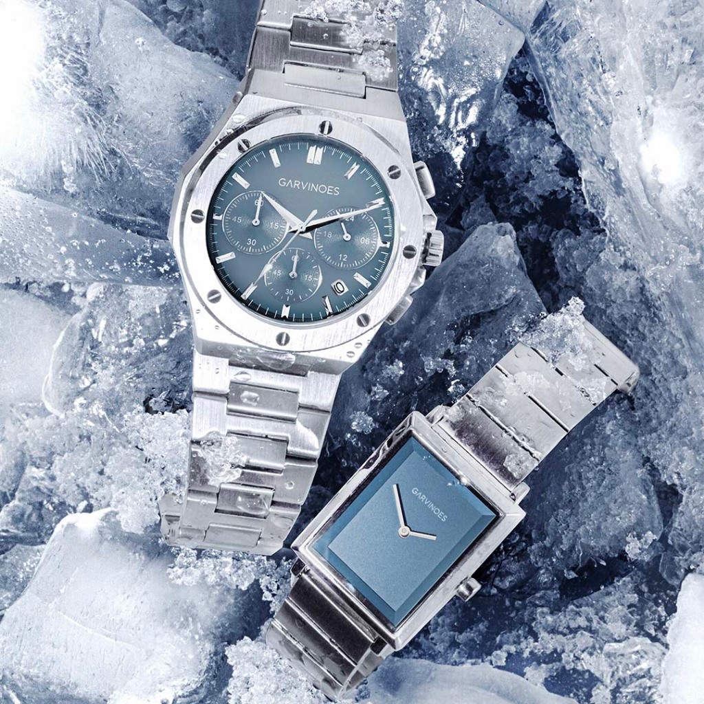 Jual GARVINOES Frost Steel Blue & Vallen Steel Blue Jam Tangan Kayu ...